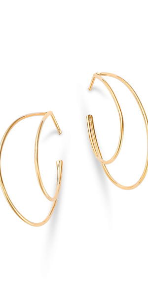 Moon & Meadow - 14K Yellow Gold Double Wire Hoop Earrings