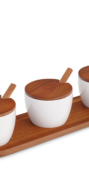 Nambe - Duets Triple Condiment Server