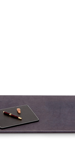 Pigeon & Poodle - Larne Black Full Grain Leather Desk Blotter & Square ...