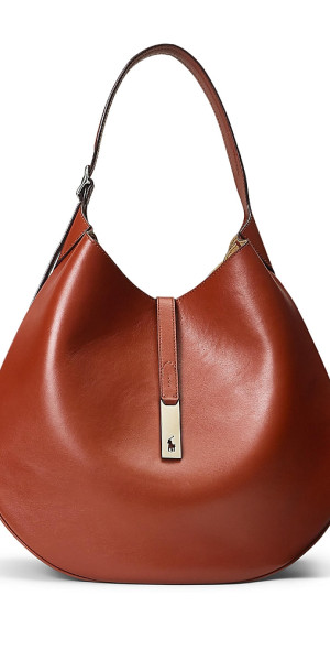 Polo Ralph Lauren - Polo Id Large Brown Leather Shoulder Bag