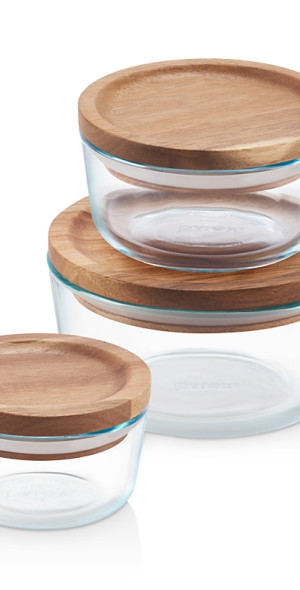 Pyrex - Wooden Storage 6-Piece Set
