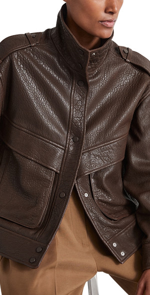Reiss - Cleo Shoulder Detail Leather Jacket