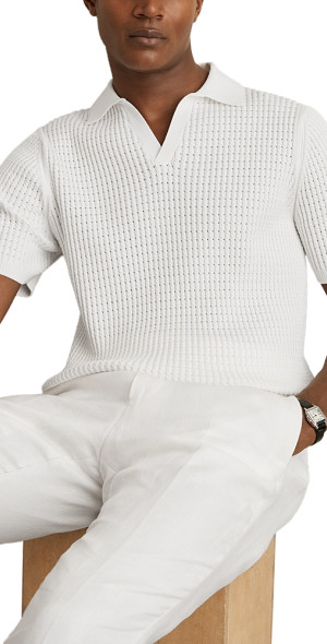 Reiss - Open Collar Textured Polo Shirt