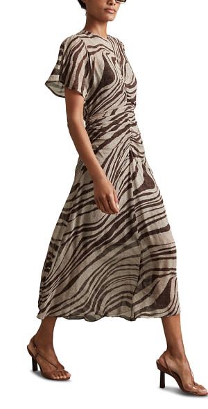 Reiss - Tabitha Animal Print Midi Dress