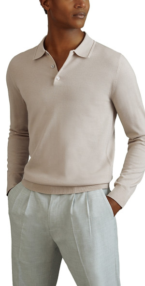 Reiss - Trafford Half Button Polo Sweater