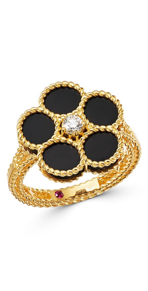 Roberto Coin - 18K Yellow Gold Daisy Black Onyx & Diamond Ring