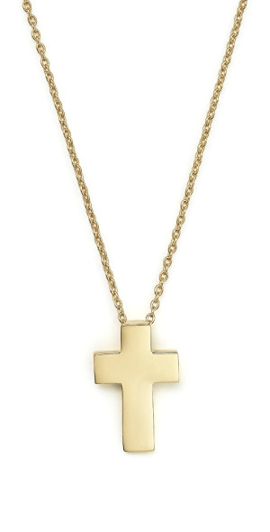 Roberto Coin - 18K Yellow Gold Tiny Treasure Cross Pendant Necklace, 18