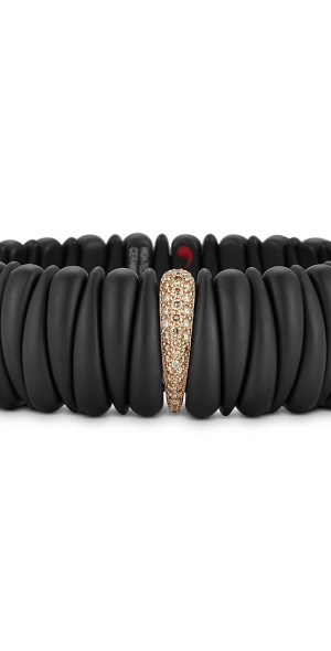 Roberto Demeglio - 18K Rose Gold Demeglio Champagne Diamond & Black Ceramic Statement Stretch ...