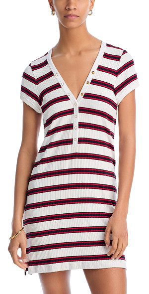 Robin Piccone - Amy Striped Shirt Dress Swim Cover-Up