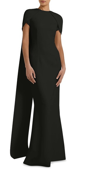 Safiyaa - Ginkgo Cape Overlay Gown