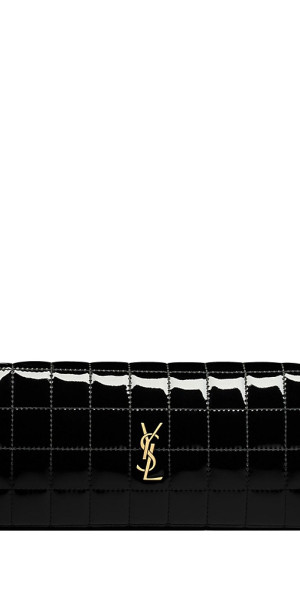 Saint Laurent - Cassandre Matelasse Carre Pouch in Shiny Canvas