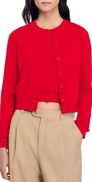 Sandro - Emile Ruffled Cardigan