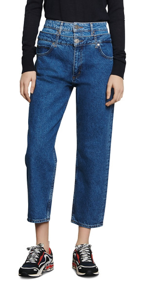 Sandro - Kitty High-Rise Layer-Effect Jeans in Blue