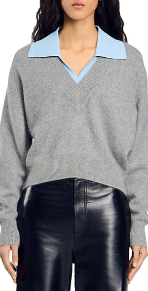 Sandro - Layered Knit Sweater