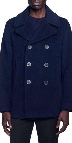 Sandro - Wool Blend Peacoat