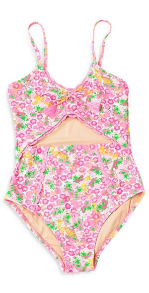 Shade Critters - Girls' Crochet Trim One Piece Swimsuit