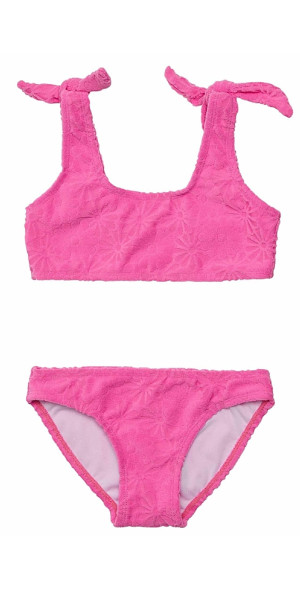 Snapper Rock - Girls' Bubblegum Bloom Crop Bikini and Bottom Set