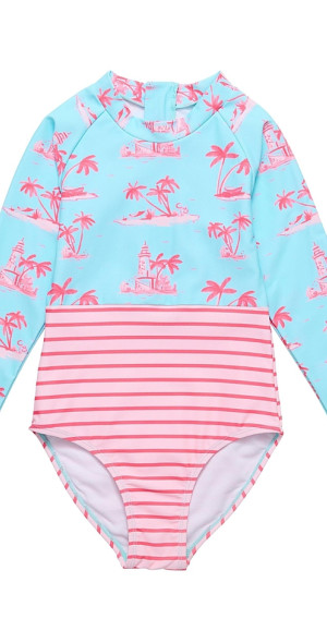 Snapper Rock - Girls' Lighthouse Island Sustainable Long Sleeve Surf Suit