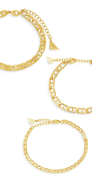 Sterling Forever - Anchor Chain Link Bracelet Set