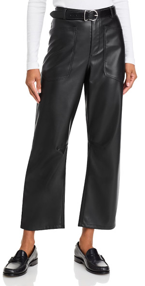 Steve Madden - Haniel Faux Leather Barrel Leg Pants