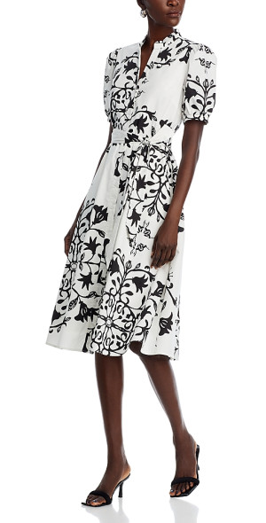 T Tahari - Floral Button Down Midi Dress