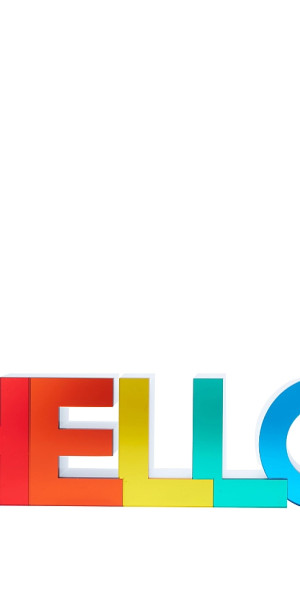 Tara Wilson Designs - Hello Mirrored Rainbow Stand Alone Shelf Decor