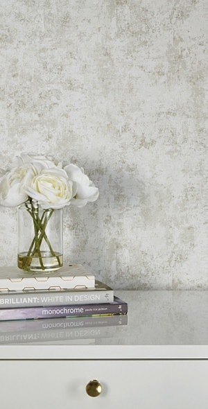 Tempaper - Distressed Gold Leaf Metallic Peel and Stick Wallpaper