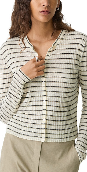 Theory - Cropped Cardigan in Linen-Blend