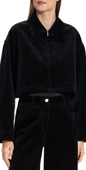 Theory - Cropped Velvet A Line Jacket