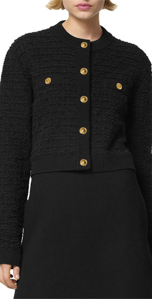 Versace - College Tweed Front Button Sweater