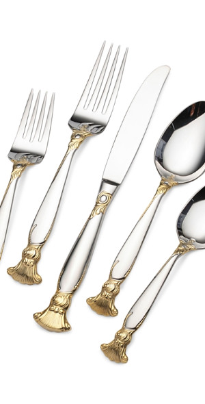 Wallace - Salacia Gold Accent 20-Piece Flatware Set