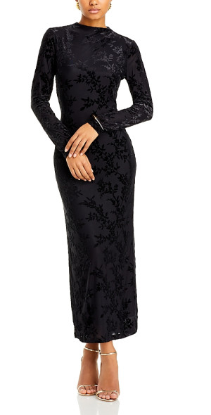 Wayf - Vicki Textured Floral Long Sleeve Maxi Dress