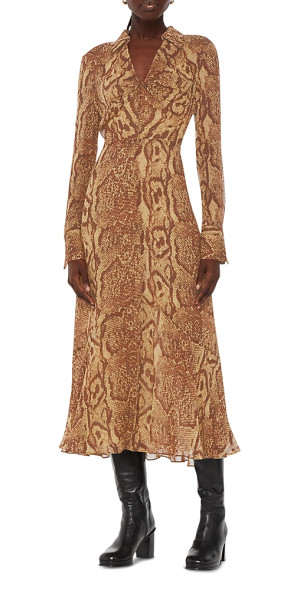 Whistles - Serpent Print Midi Dress
