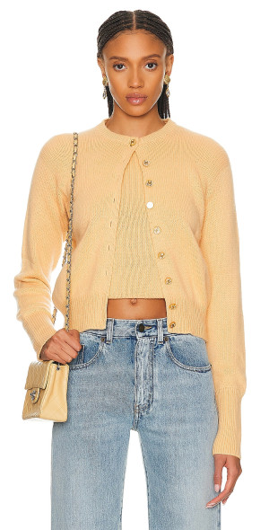 chanel - Chanel Coco Button Cashmere Knit Top & Cardigan Set