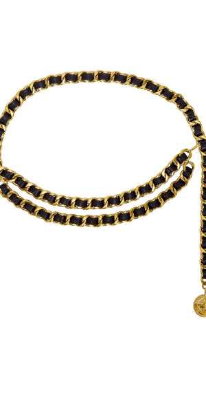 chanel - Chanel Coco Mark Medallion Double Chain Belt