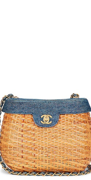 chanel - Chanel Denim & Straw Basket Bag