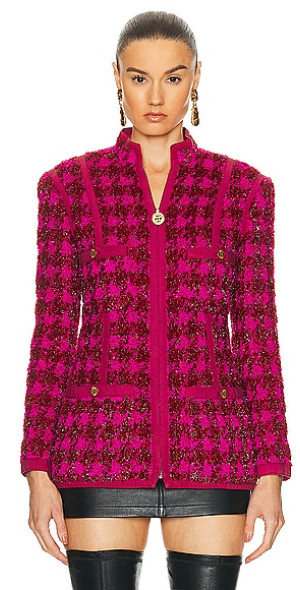 chanel - Chanel Shimmer Houndstooth Tweed Jacket