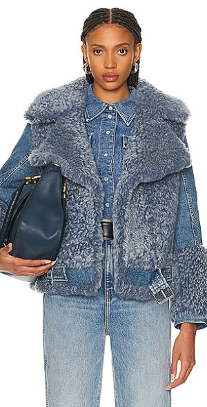 Chloe - Shearling & Denim Jacket