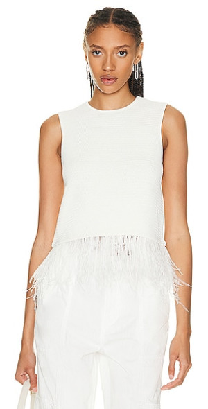 FRAME - Crochet Feather Top