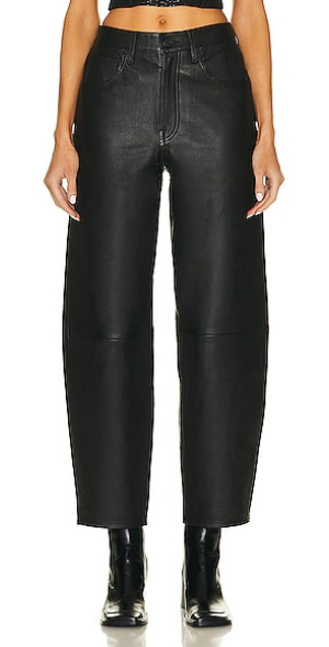 FRAME - Ultra High Rise Leather Barrel