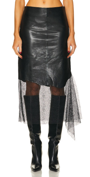 Helmut Lang - Leather Lace Skirt