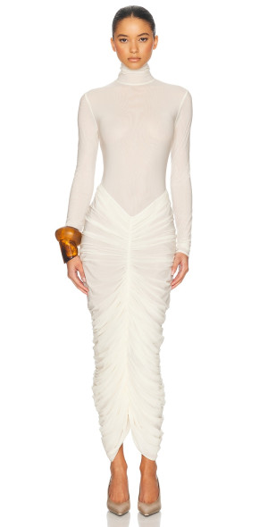 Helsa - The Super Sheer Ruched Dress