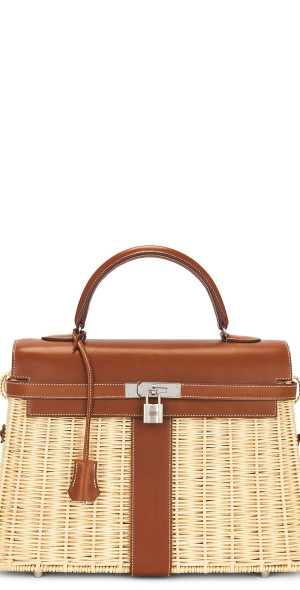 hermes - Hermes Straw Z Stamp Kelly Picnic 35 Handbag