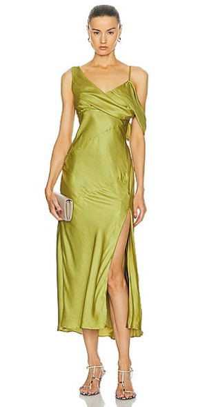NICHOLAS - Finley Asymmetrical Draped Midi Dress