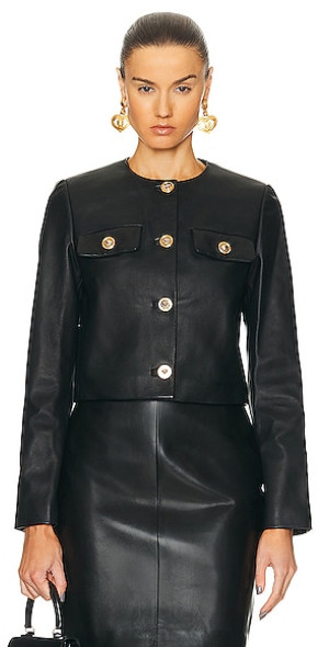 VERSACE - Plonge Leather Jacket