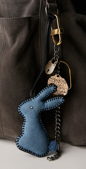 Free People - Denim Bunny Bag Charm
