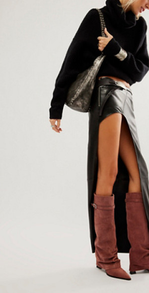 Free People - Felicity Suede Foldover Boots