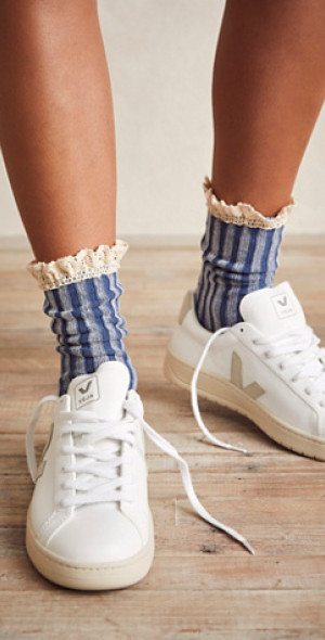 Free People - Molly Washed Ruffle Socks