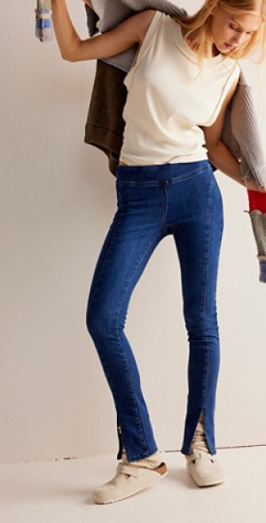 Free People - We The Free Double Dutch Pull-On Slit Skinny Jeans