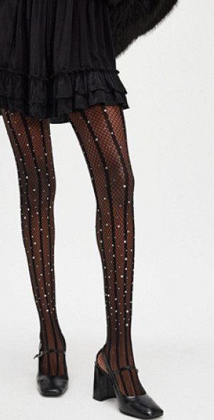 High Heel Jungle - Strobe Glitter Fishnet Tights